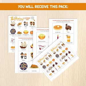 Thanksgiving Scavenger Hunt With Cards to Hide, Indoor Outdoor Treasure ...
