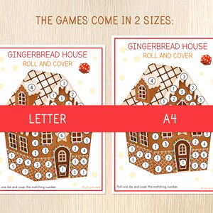 Gingerbread House Roll and Cover Games, Christmas Printable Games ...