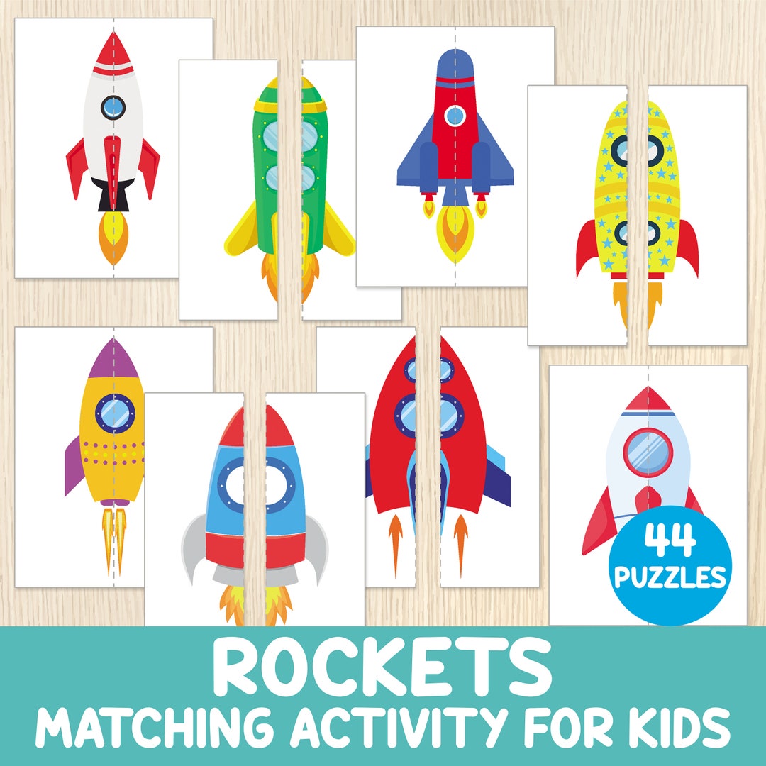 Rocket Matching Game, Space Matching Activity, Toddler & Preschool ...