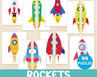 Rocket Matching Game, Space Matching Activity, Toddler & Preschool ...