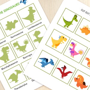 Dinosaur Shadow Matching Game - Toddler & Preschool Activity ...
