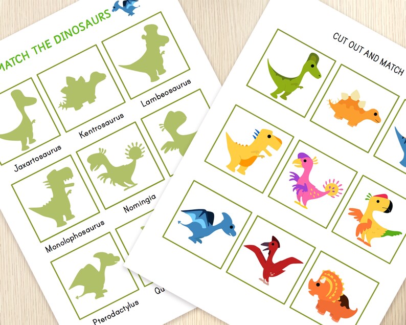 Dinosaur Shadow Matching Game Toddler Preschool Activity - Etsy