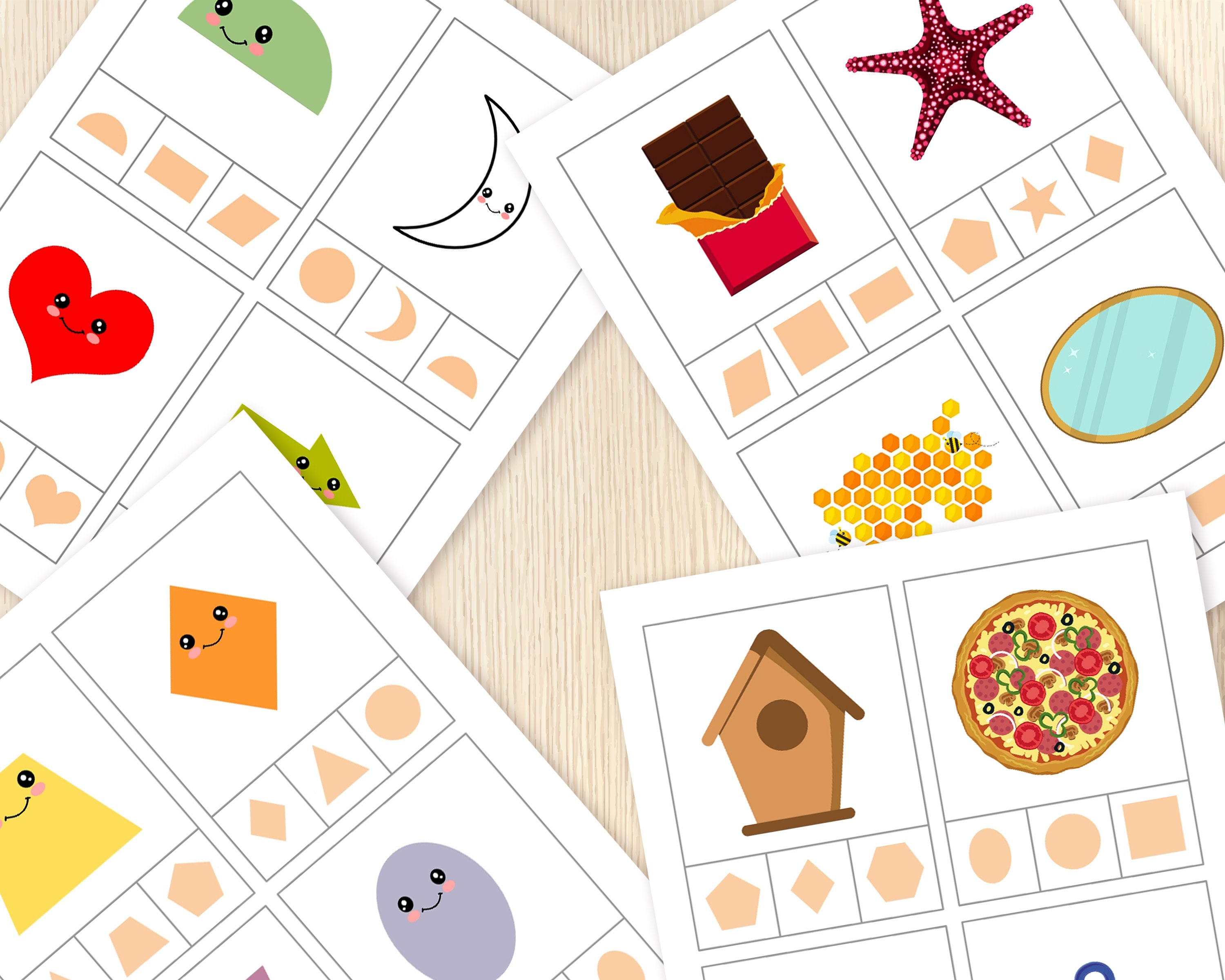 Shapes Clip Cards - Shapes Matching Activity - Toddler, Preschool ...
