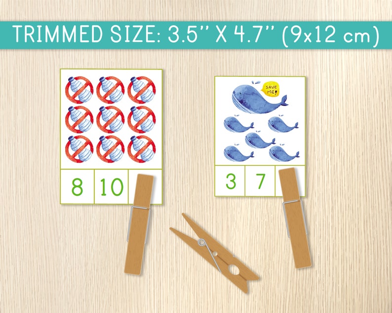 Earth Day Count and Clip Cards Numbers 1-20 Counting Cards - Etsy