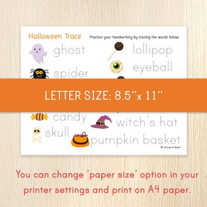 Halloween Words Tracing Worksheets, Halloween Vocabulary, Writing ...