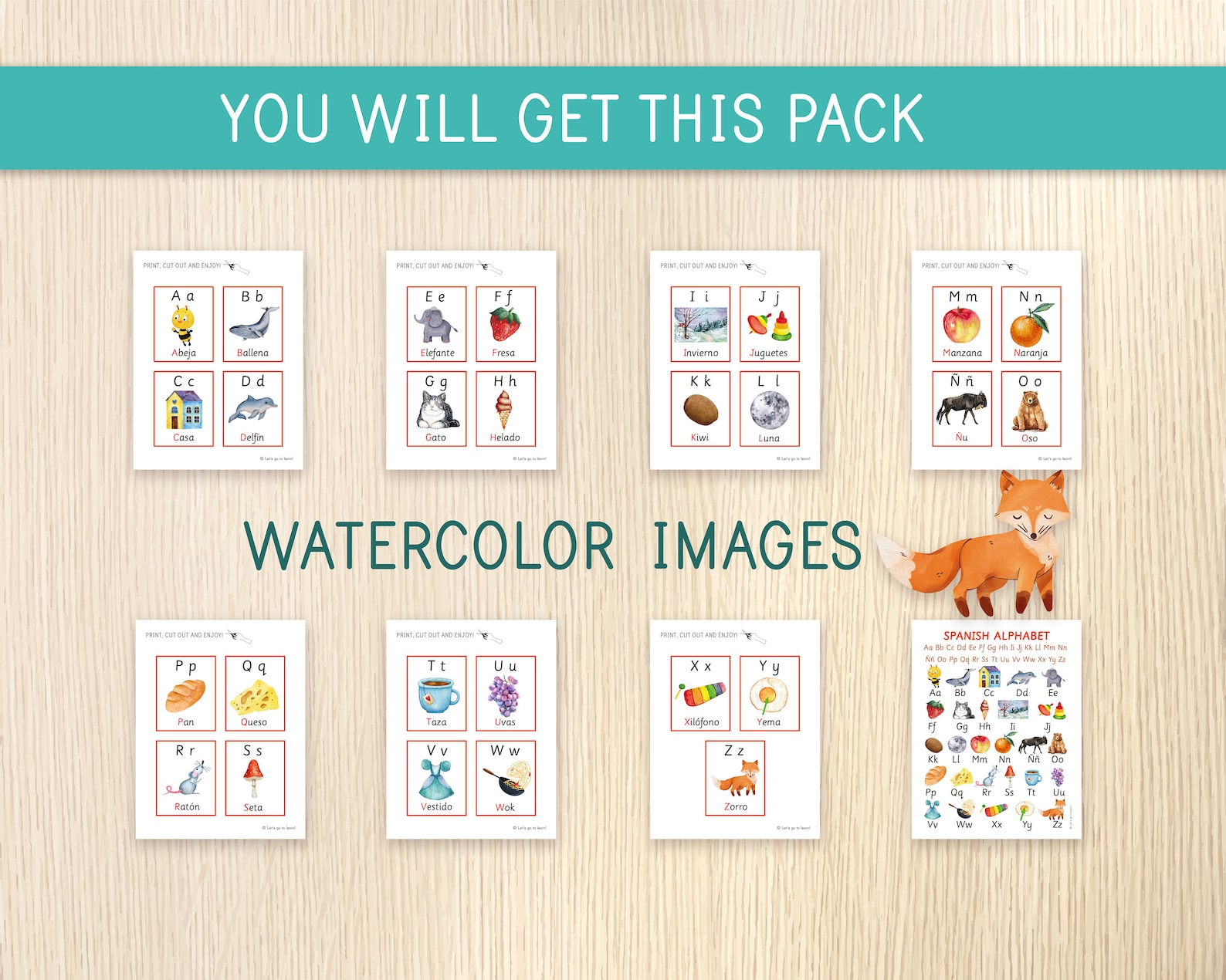 Spanish Alphabet BUNDLE 27 Flashcards 1 Chart & 1 - Etsy