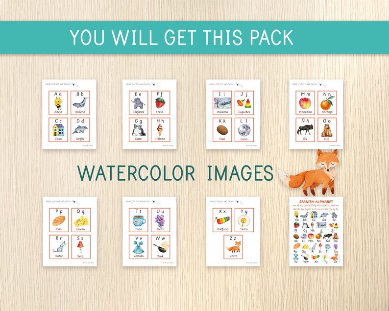 Spanish Alphabet BUNDLE 27 Flashcards 1 Chart & 1 - Etsy