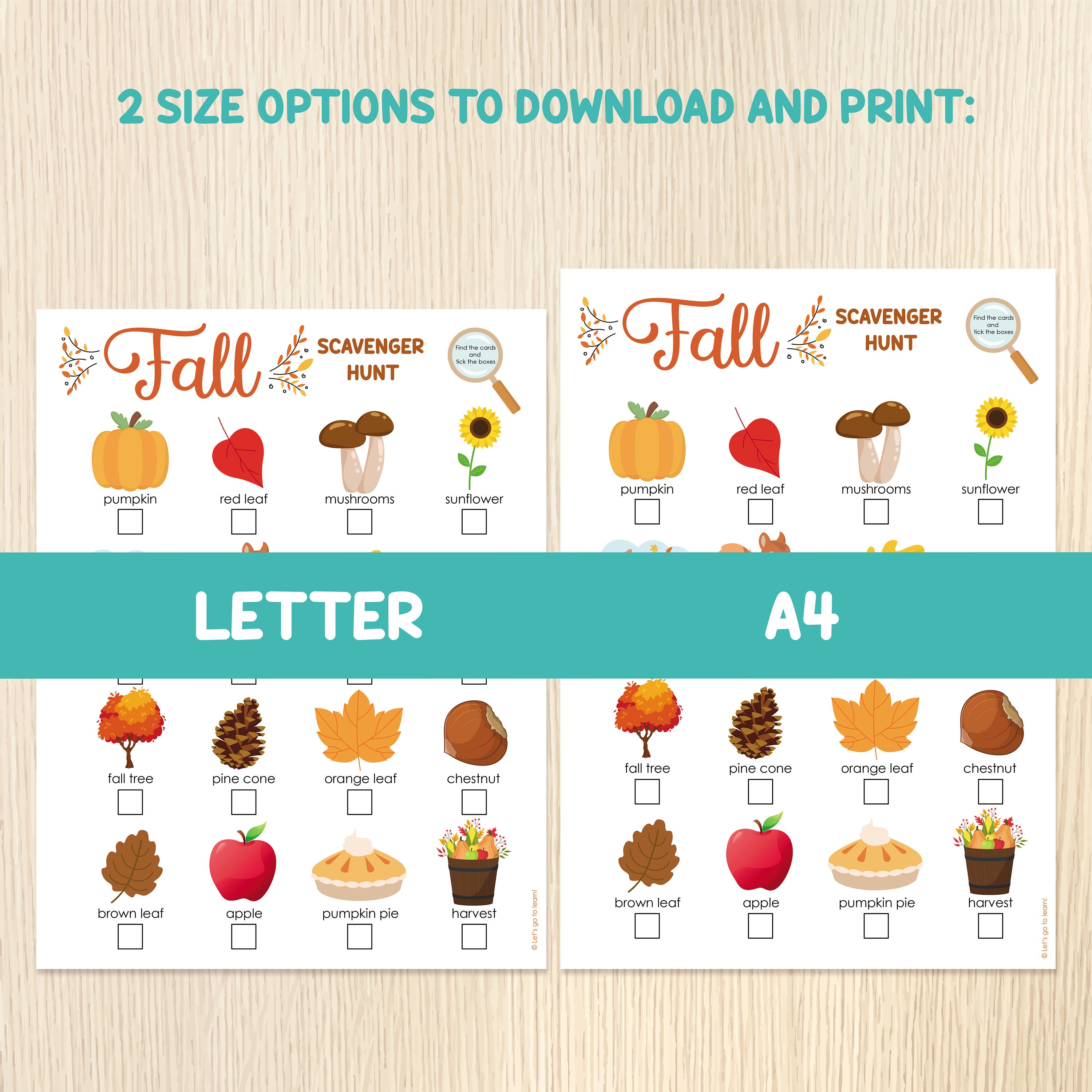 Fall Scavenger Hunt - Autumn Indoor Outdoor Treasure Hunt With Cards to ...
