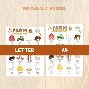 Farm Scavenger Hunt With Cards - Indoor Outdoor Farm Animals Treasure ...
