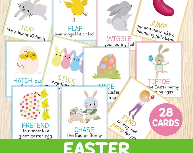 Easter Movement Cards - Easter Game - Toddler, Preschool & Kindergarten ...
