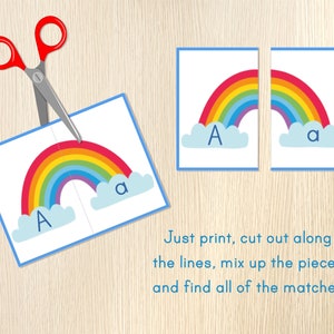 Rainbow Letter Matching Game, ABC Puzzles, Preschool, Kindergarten ...