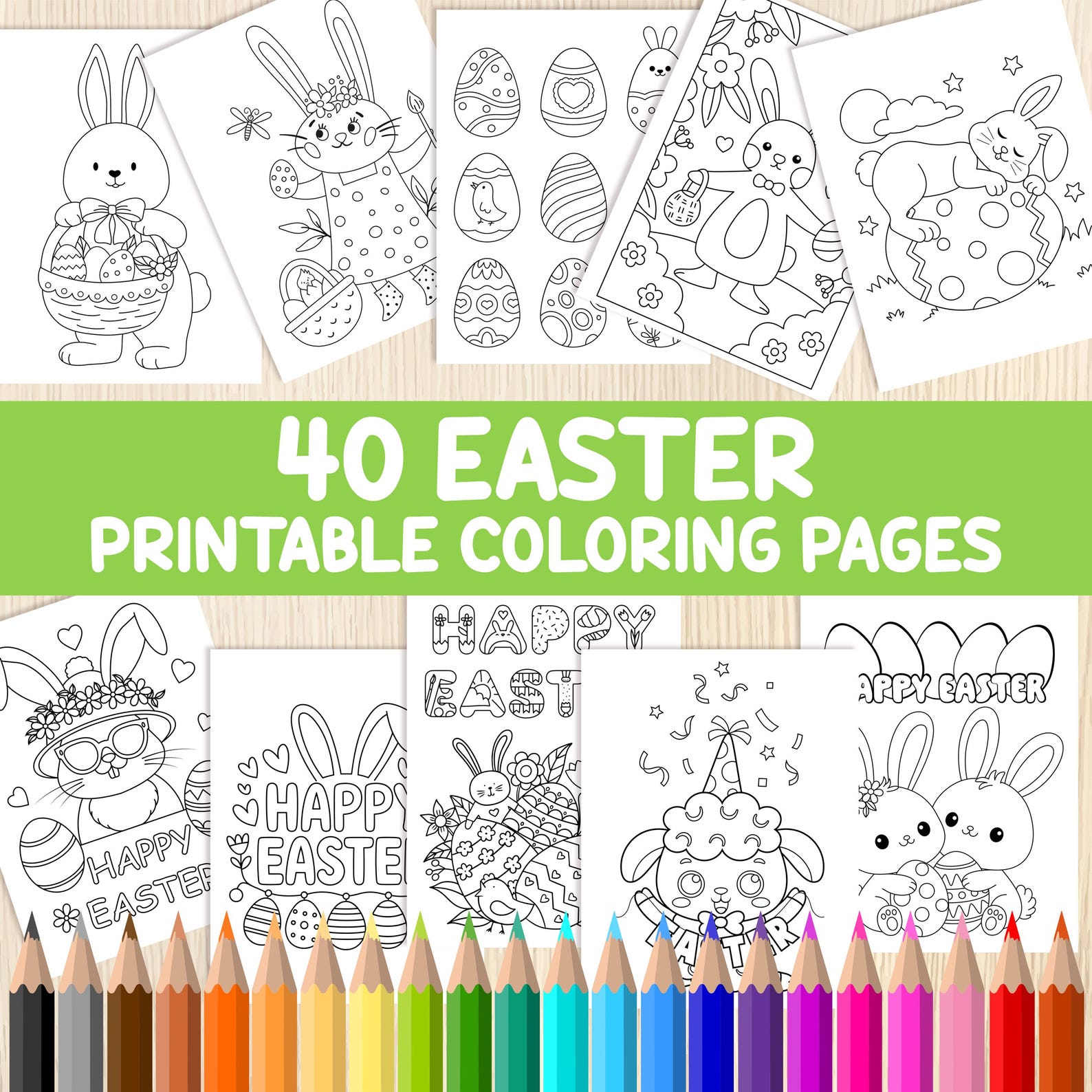 Easter Coloring Pages for Kids - Fun & Easy Easter Activity - Toddler ...