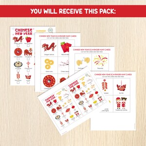 Chinese New Year Scavenger Hunt With Cards to Hide - Indoor Outdoor ...
