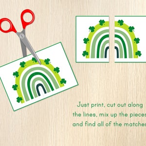 St. Patrick's Day Game, Rainbow Matching Activity, 28 Puzzles for ...