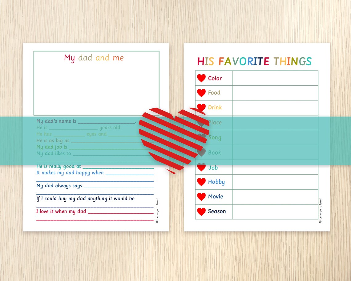 All About My Dad Book Father's Day Gift Birthday - Etsy