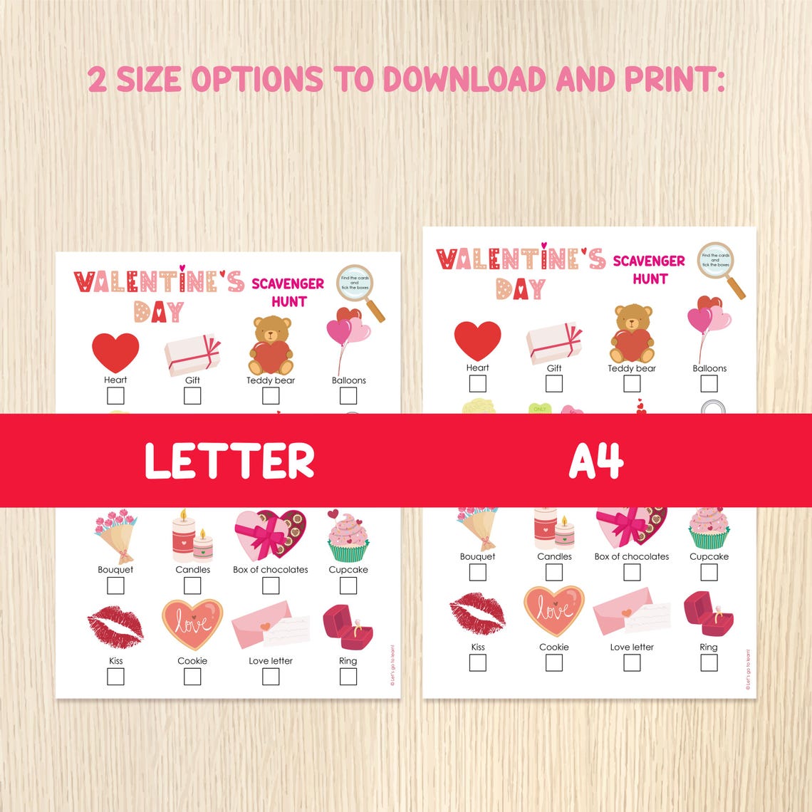 Valentine's Day Scavenger Hunt With Cards to Hide - Indoor Outdoor ...
