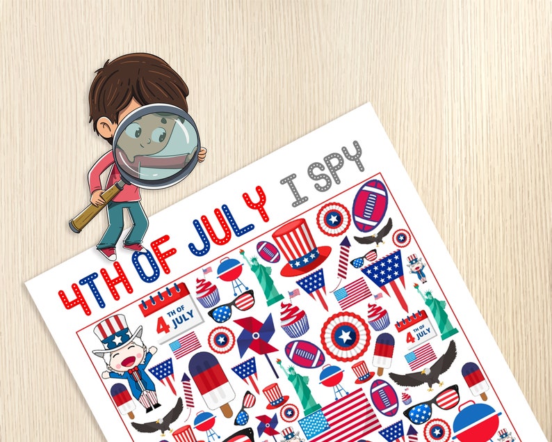 4th of July I Spy Independence Day Party Seek and Find Look | Etsy