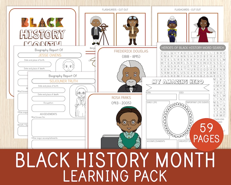 Black History Month Learning Pack, Flashcards, Posters, Biography ...