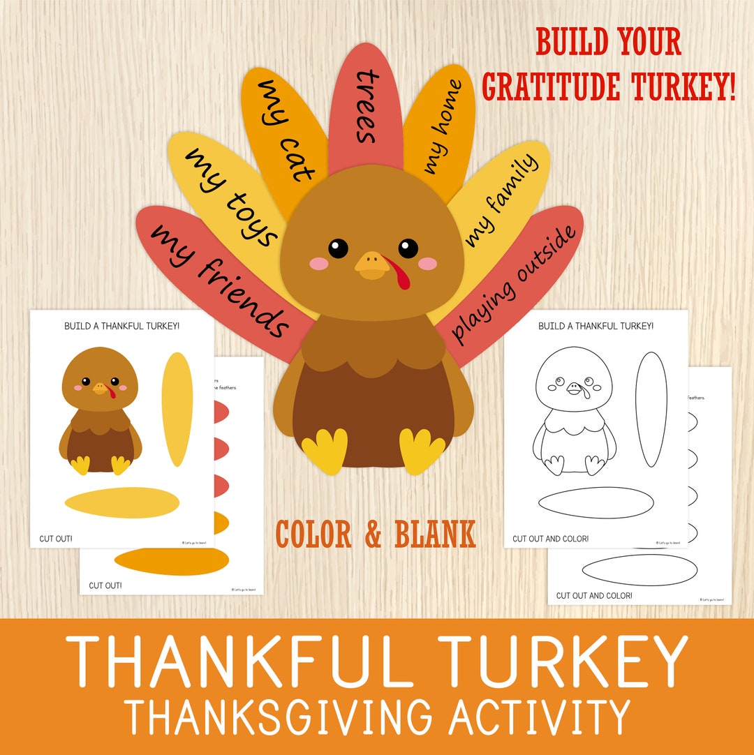Thankful Turkey Craft - Build a Thanksgiving Turkey - Gratitude Turkey ...
