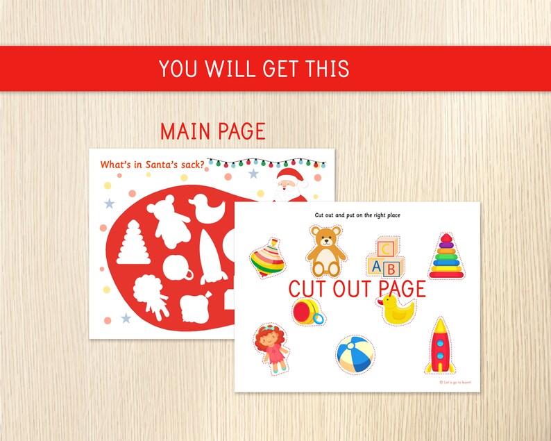 Christmas Game, Matching Activity, Santa's Sack, Shadow Matching, Toys ...