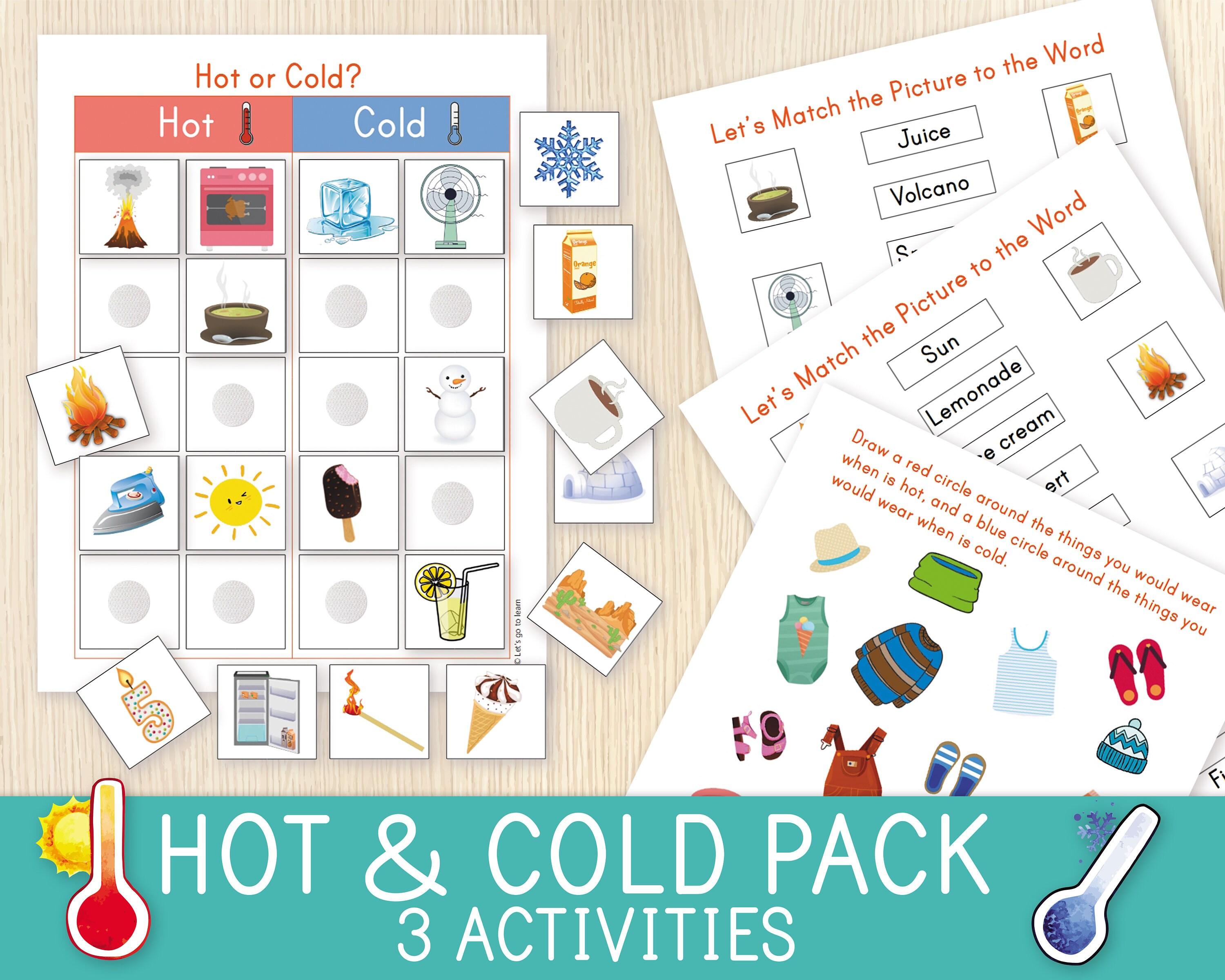 Hot and Cold Activity Pack for Kids Preschool Kindergarten - Etsy