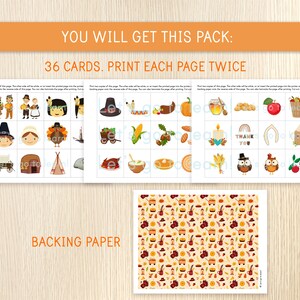 Thanksgiving Memory Game, Printable Thanksgiving Matching Game ...