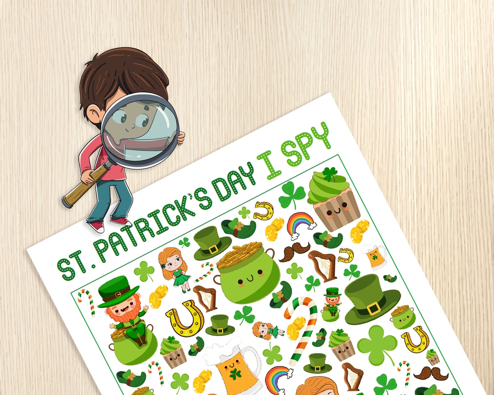 St. Patrick's Day I Spy 2 Printable Games Look and Find - Etsy