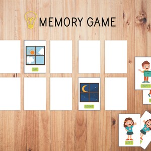 Opposites Matching Activity Pairing Cards Memory Game | Etsy