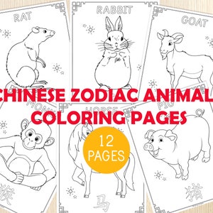 Chinese Zodiac Animals Coloring Pages, Lunar New Year, Centers ...