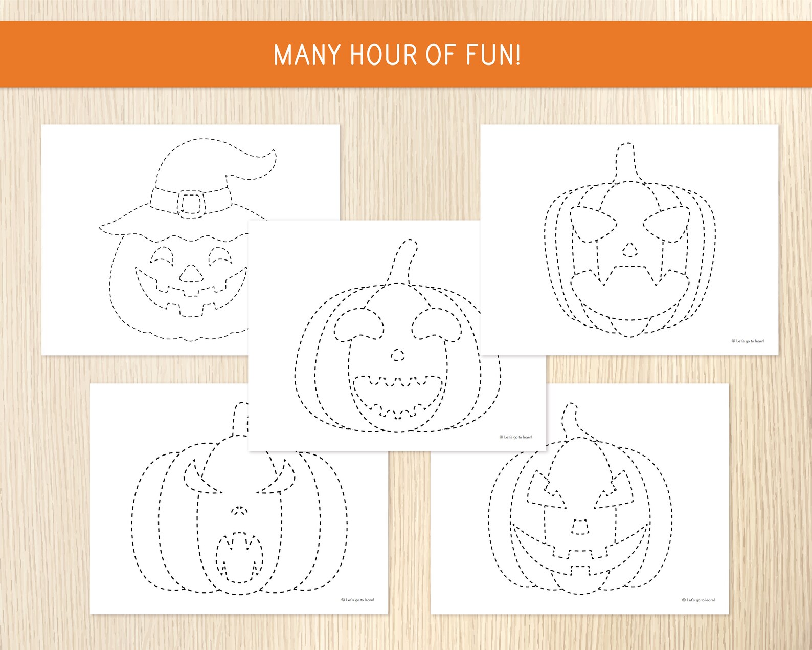 Halloween Pumpkins Tracing & Coloring Pages, Halloween Party Kids ...