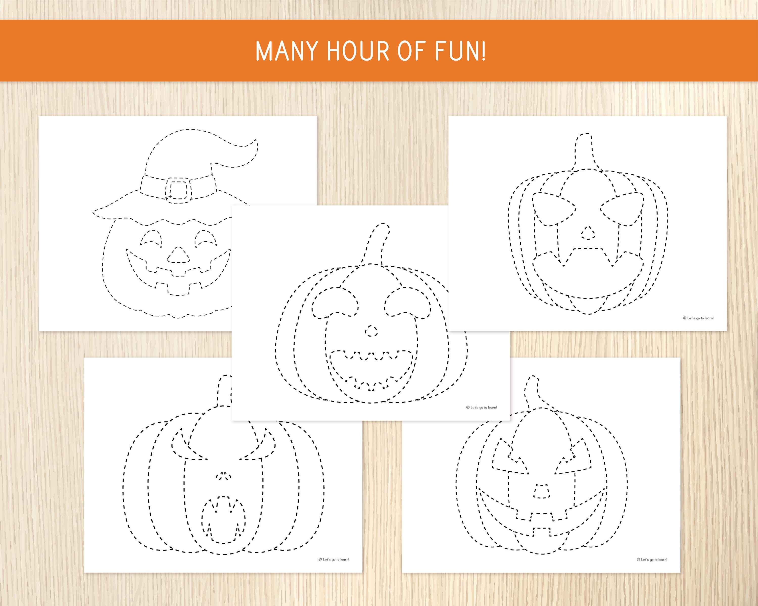 Halloween Pumpkins Tracing & Coloring Pages, Halloween Party Kids ...