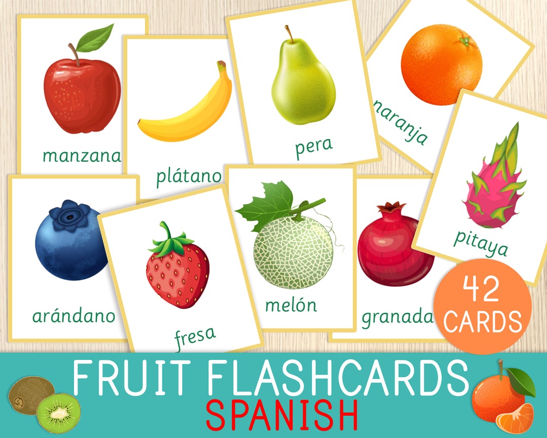 Fruit Flashcards in SPANISH- Spanish Vocabulary - Spanish Resources for ...