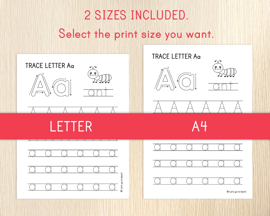 Alphabet Tracing Worksheets ABC Letter Writing Practice - Etsy