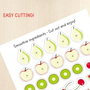 Make a Smoothie Game, Pretend Play, Dramatic Play for Kids, Cutting and ...