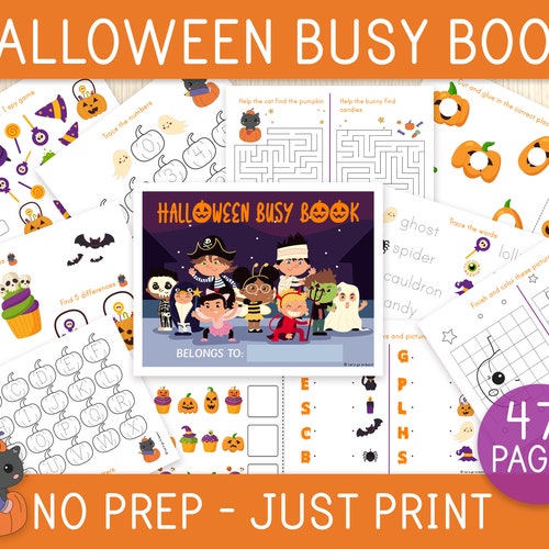 Halloween Busy Book Preschool Toddler Printable Fall - Etsy