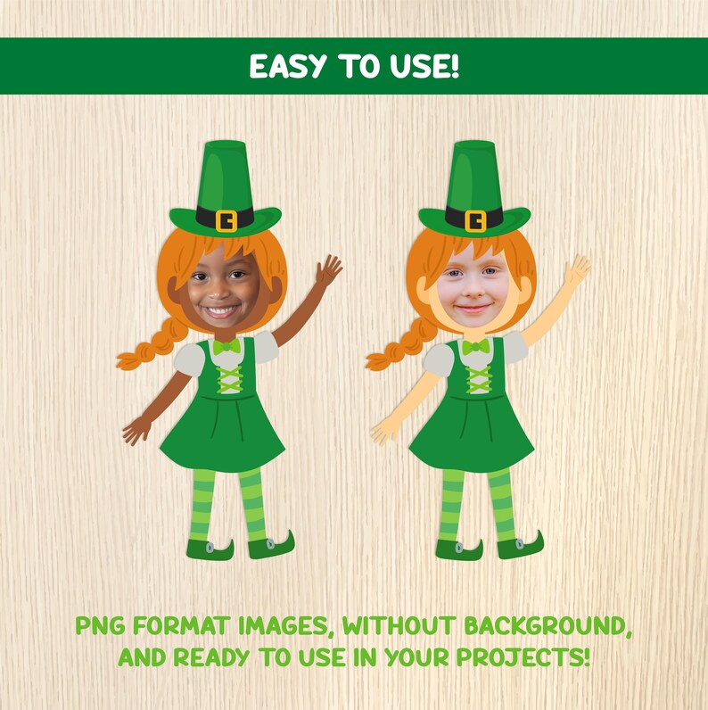 St Patrick's Day Leprechaun Add Your Photo BUNDLE - Craft - PNG Clipart ...
