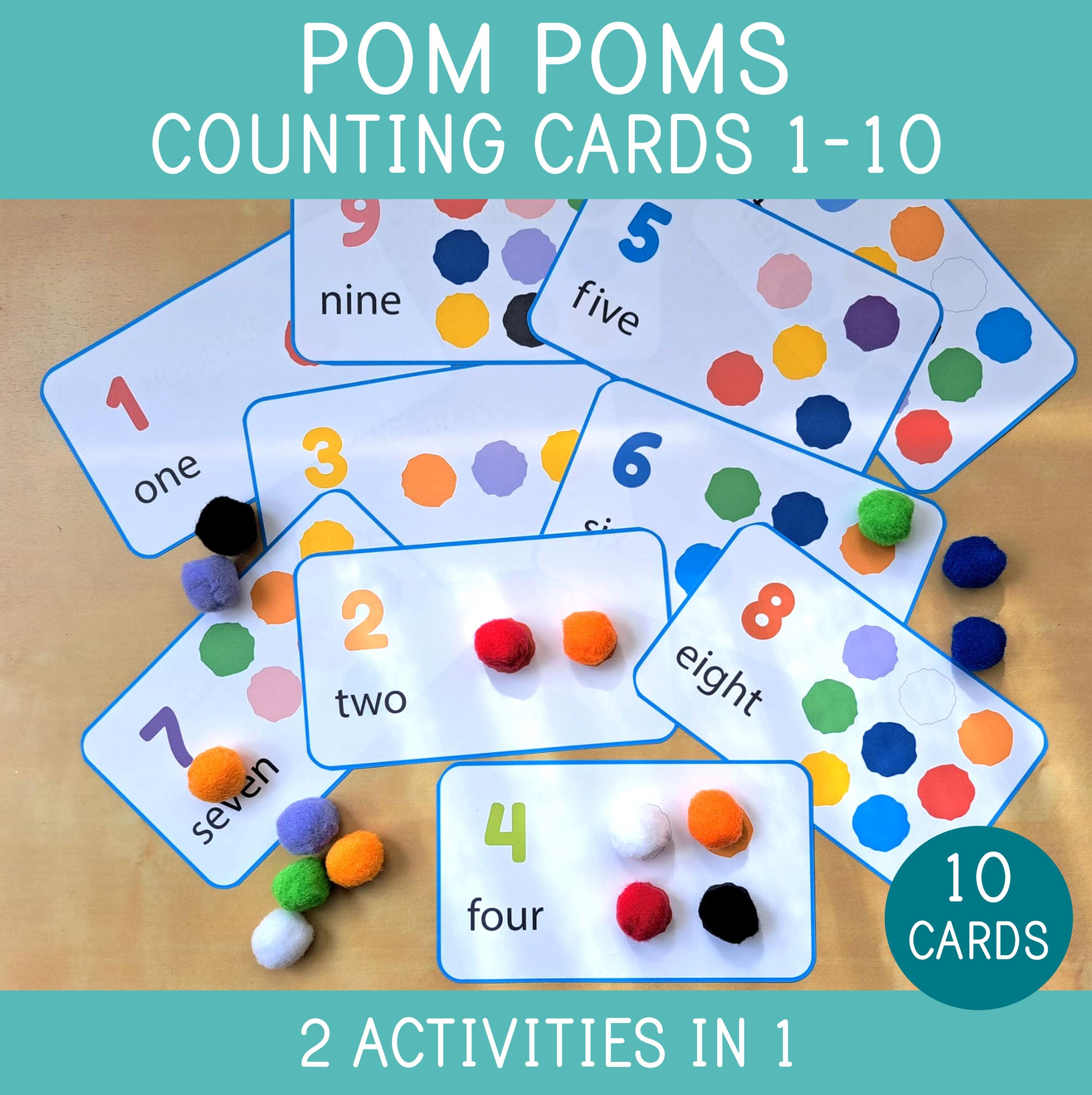 Counting and Color Activity With Pompoms, Numbers 1-10, Matching Colors ...
