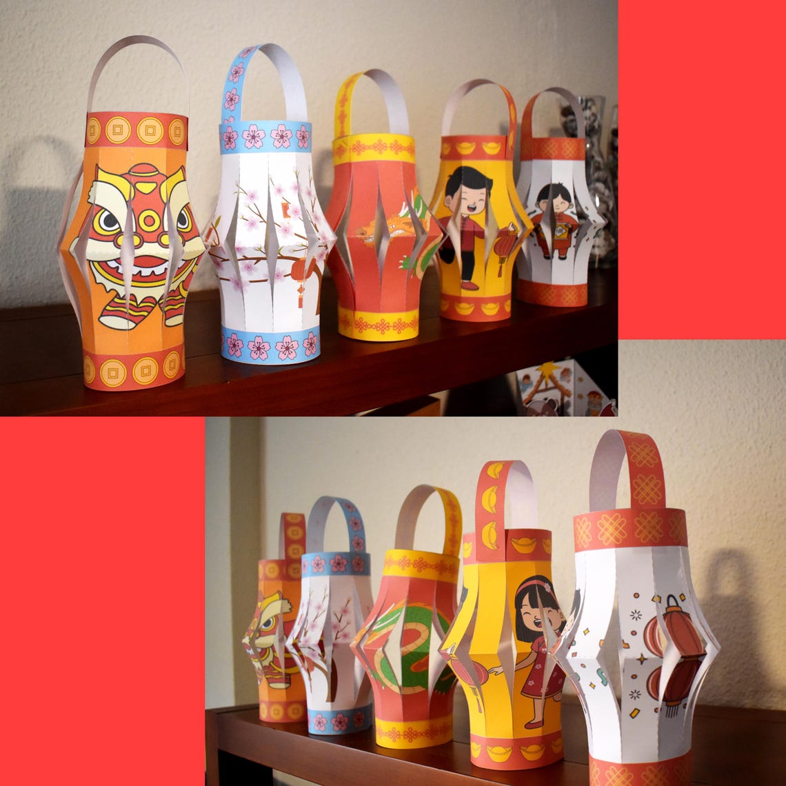 Chinese New Year Paper Lantern Craft – Lunar New Year Lantern Templates ...