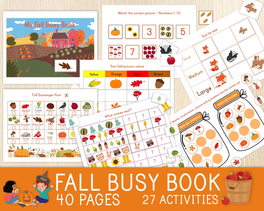 Libro de actividades de otoño, Otoño, Preescolar, Jardín de infantes ...