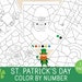 St. Patrick's Day Coloring Pages, Color by Numbers Worksheets, Party ...
