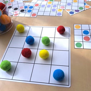 Pom Pom Patterns for Kids – Color Matching Activity for Toddlers – Fine ...