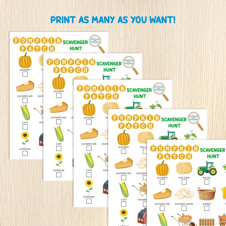 Pumpkin Patch Scavenger Hunt With Cards, Fall Treasure Hunt, Toddler ...