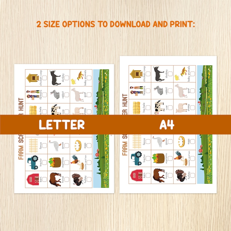 Farm Scavenger Hunt, Treasure Hunt, Farm Theme Birthday Party Favor ...