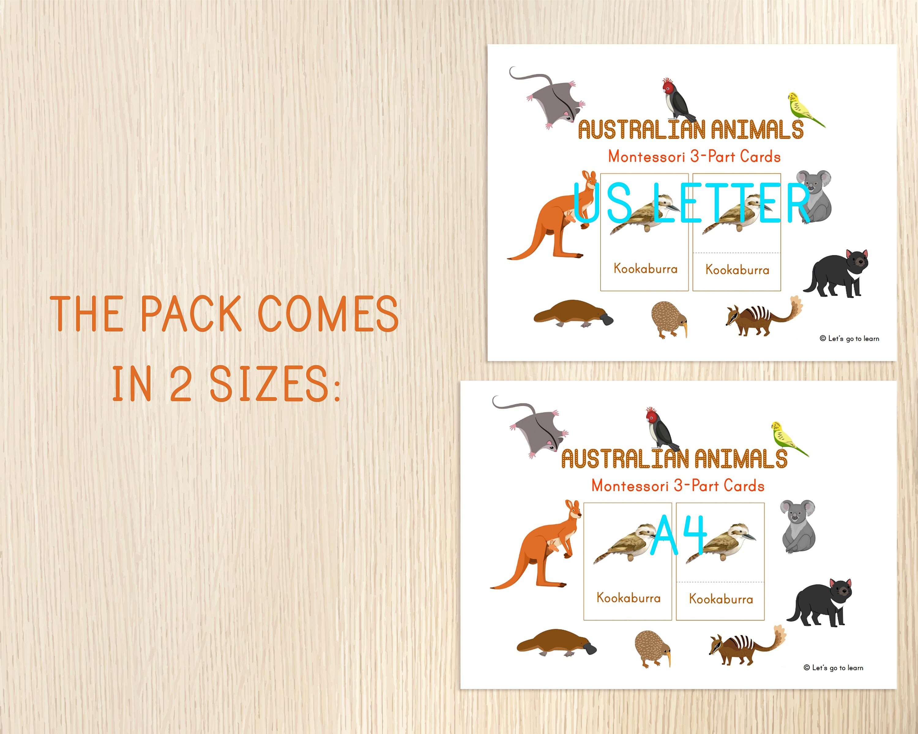 Australian Animals Cards - 3-part Cards - 28 Animal Cards - Toddler ...