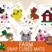 Farm & Farm Animals Snap Cubes Mats - Connecting Cubes Mats - Preschool ...