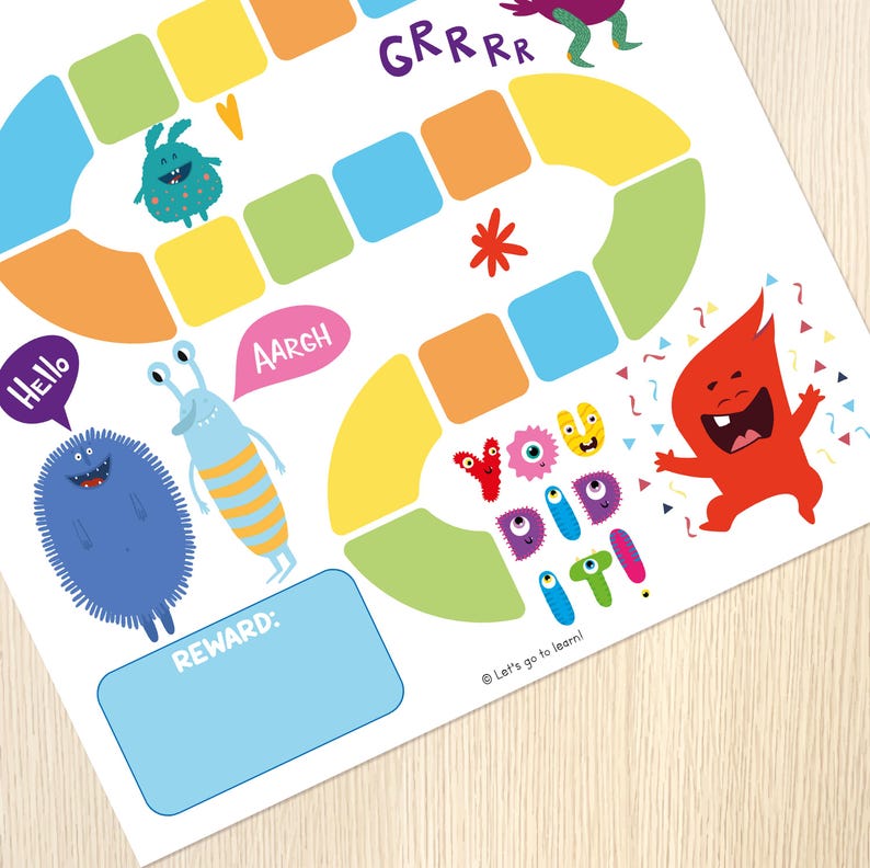 Monsters Reward Chart - Cute Monsters Sticker Chart - Toddler ...