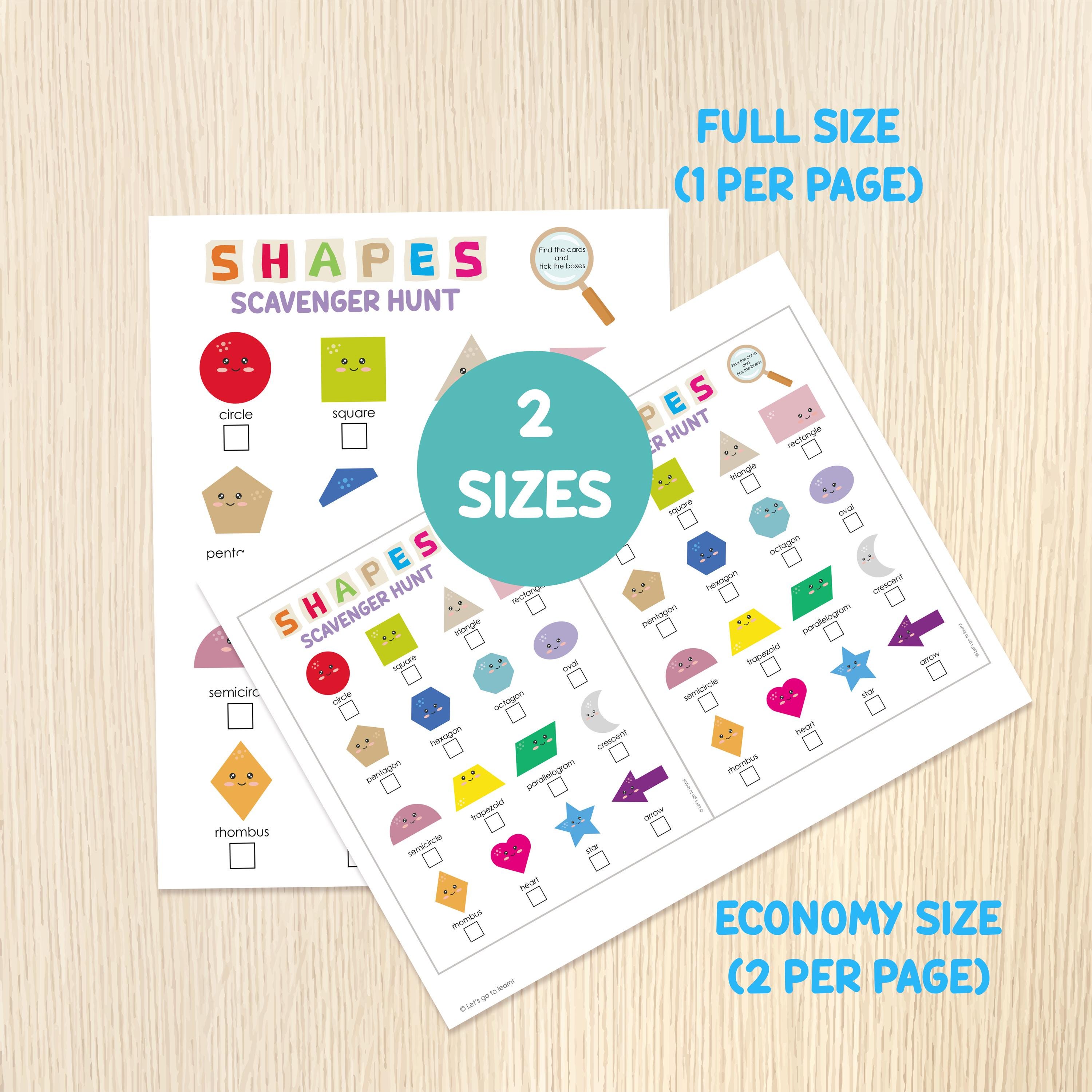 Shapes Scavenger Hunt Game - Shape Recognition Activity - Shape ...