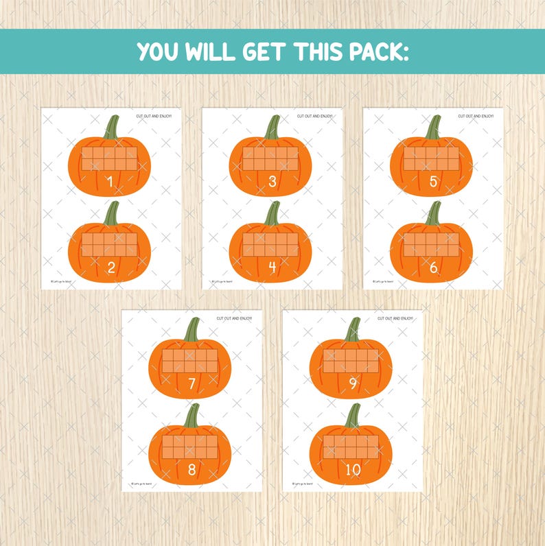 Fall Pumpkin Ten Frames - Number Mats - Playdough Mats - Autumn ...