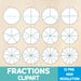 Fraction Circles Clipart PNG - Math Centers - Math Clipart - Teaching ...