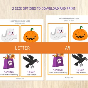 Halloween Movement Cards, Gross Motor Skills, Preschool & Kindergarten ...